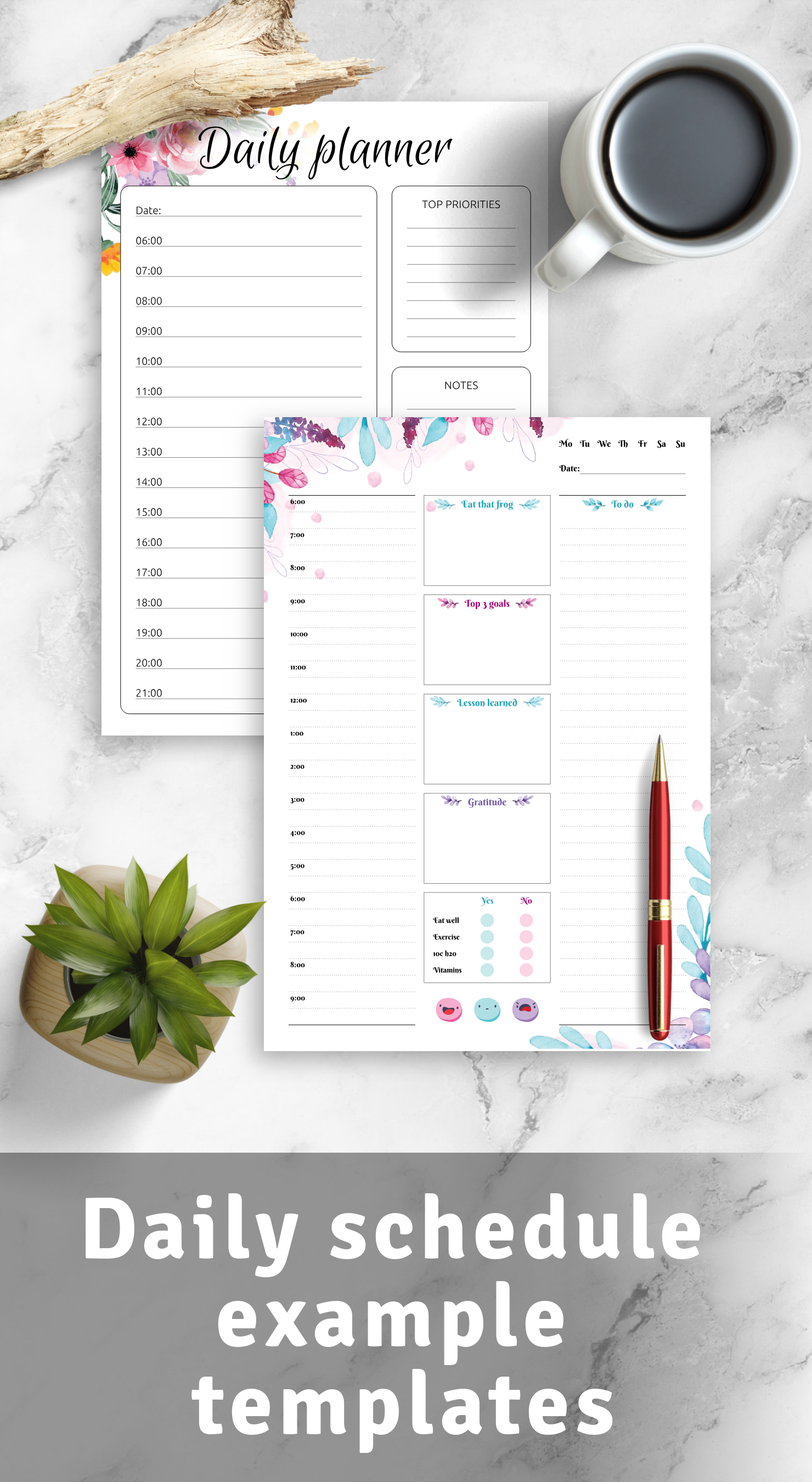 Daily schedule example templates - Download PDF