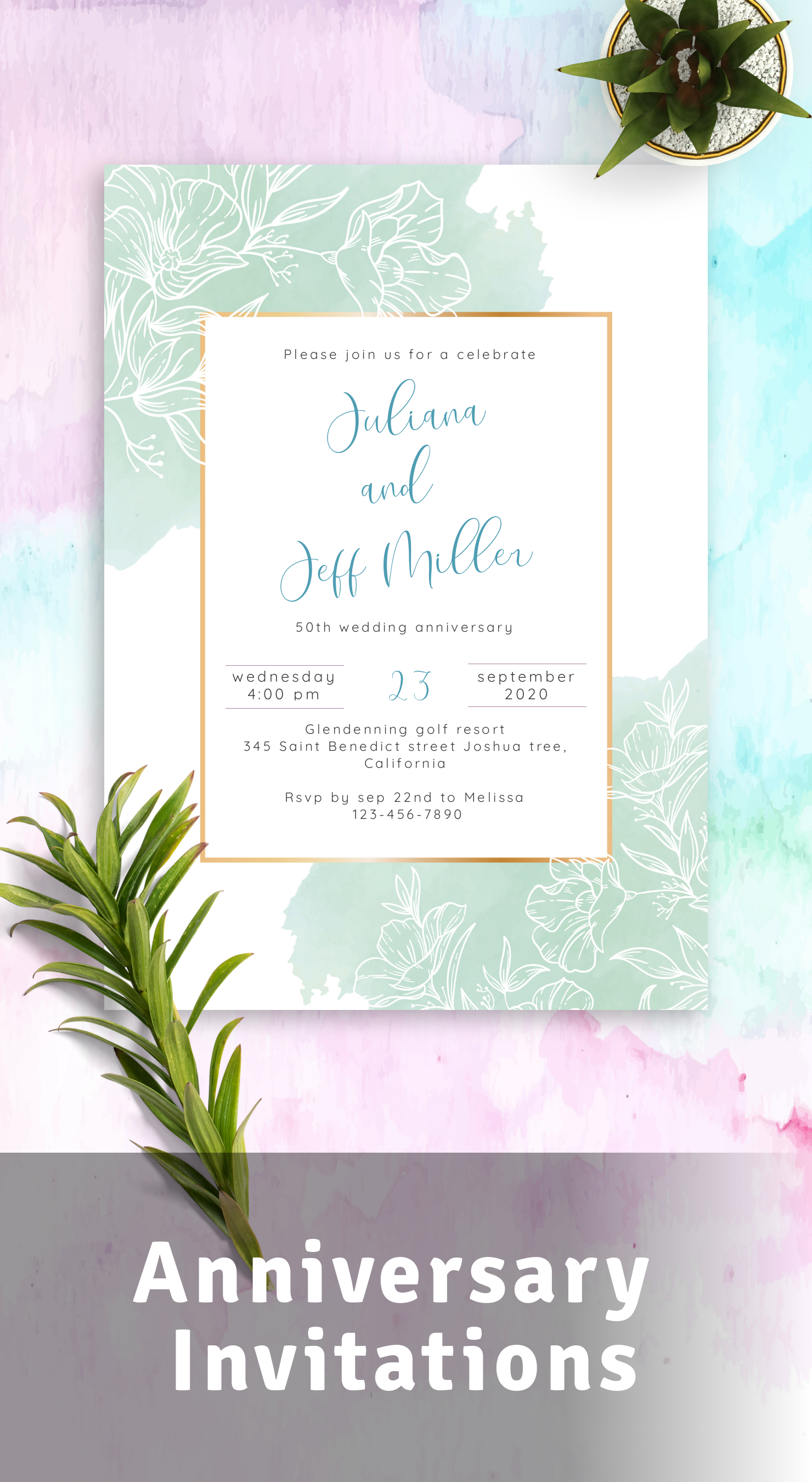 Anniversary Invitations - Download PDF or Buy prints