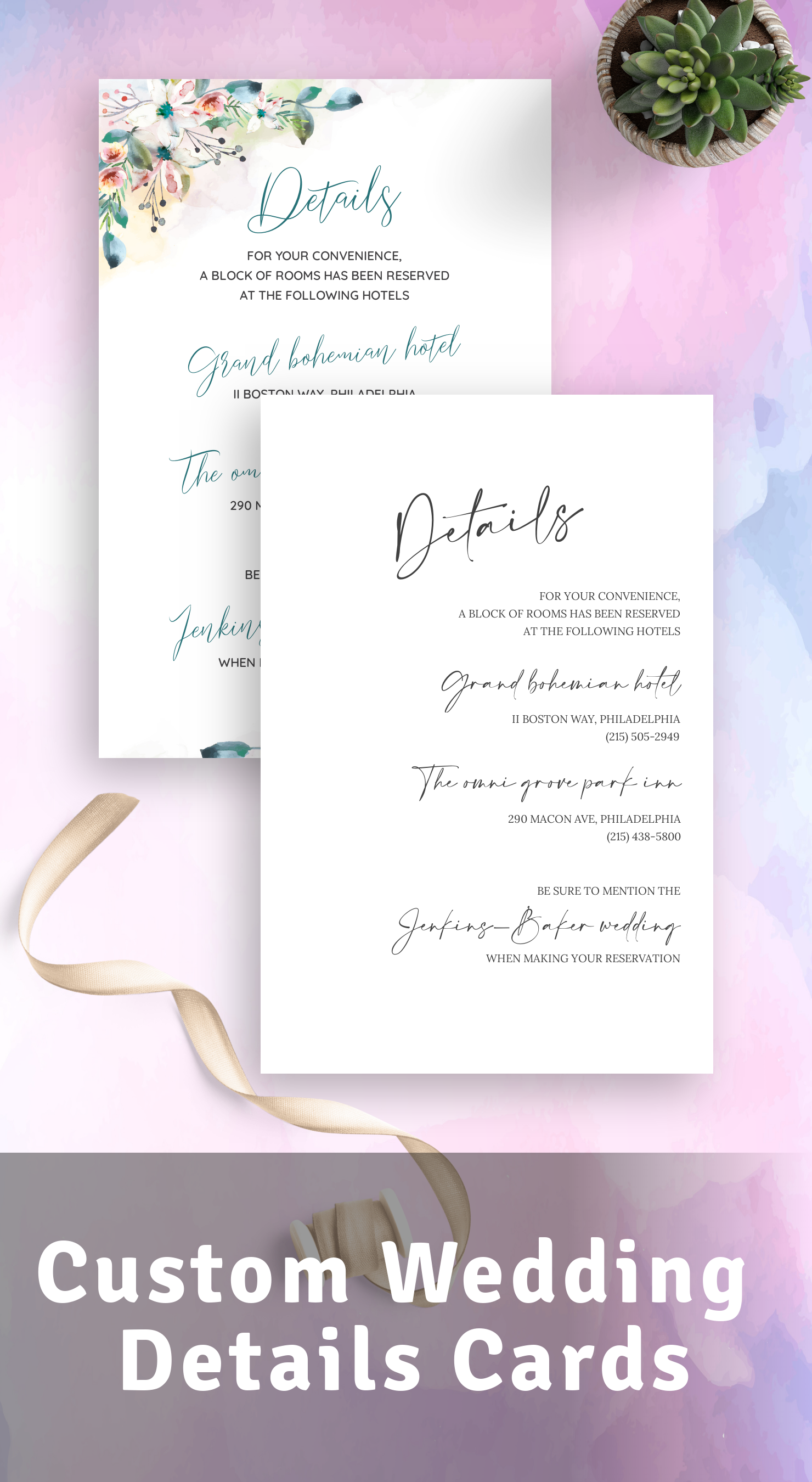 Wedding Details Cards - Download or Order prints