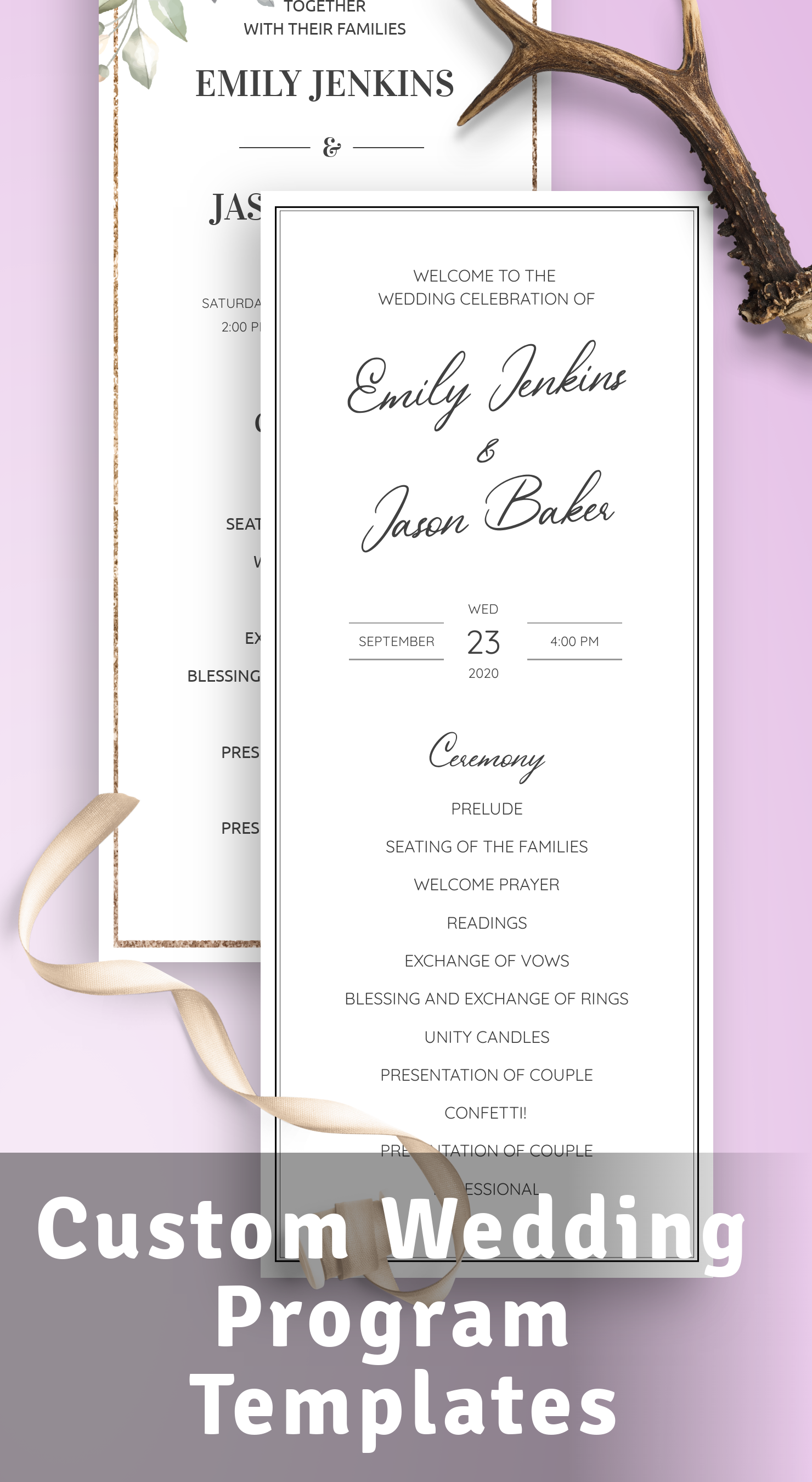 Wedding Program Templates - Download or Order prints