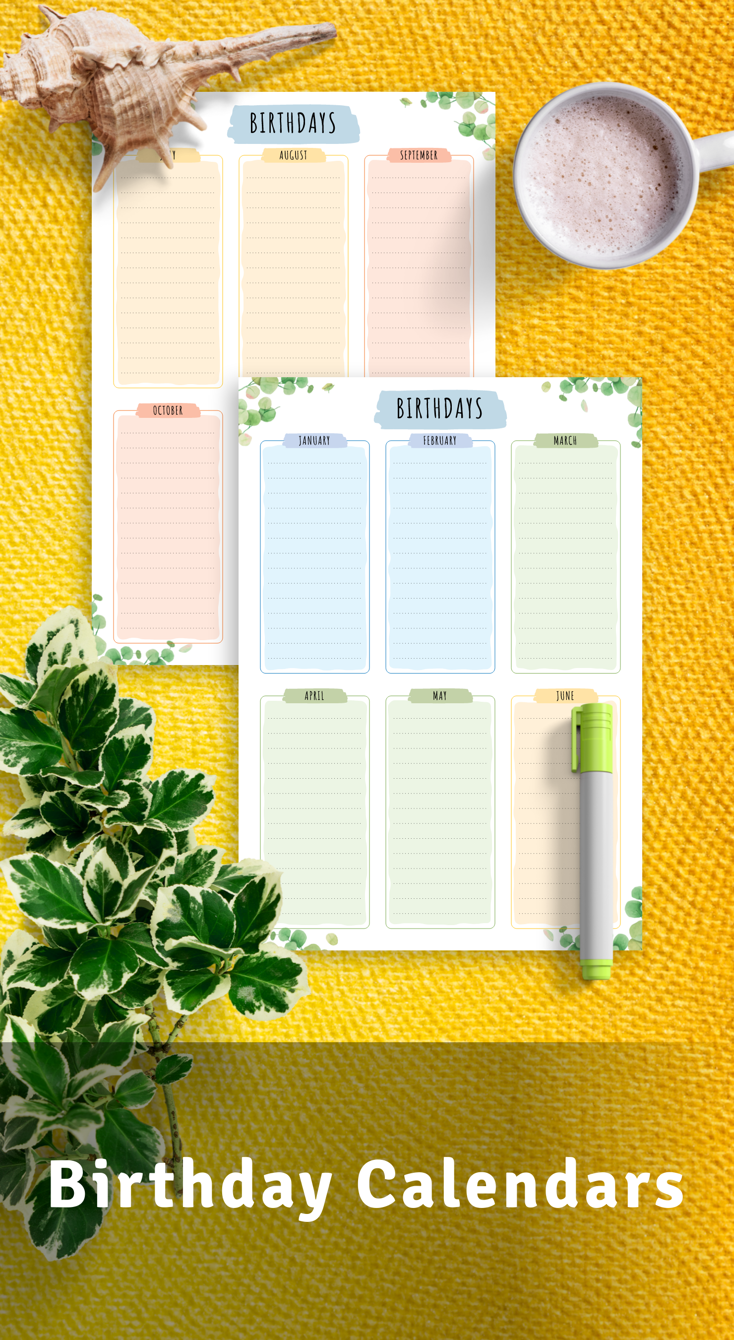 Try for free Printable Yearly Calendars