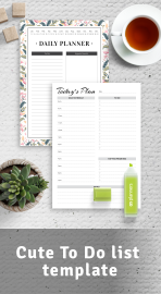 Cute To Do list template - Download PDF