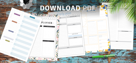 Daily task organizer templates - Download PDF