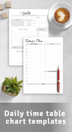 Daily time table chart templates - Download PDF