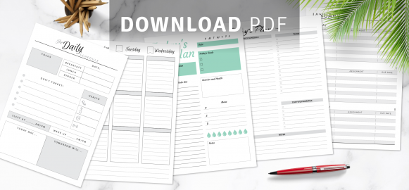 Personal schedule template - Download PDF
