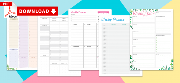 Single page weekly planner - Download PDF