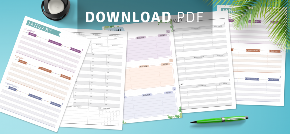 Weekly calendar template PDF - Download now