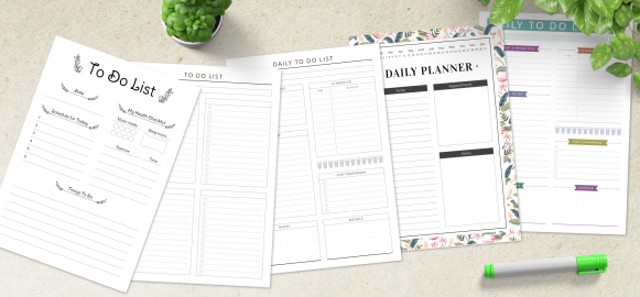 Daily task list templates - Download PDF