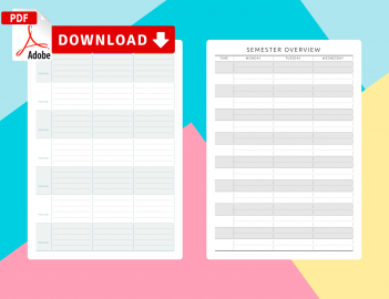 Timetable templates - Download Printable PDF