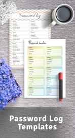 Password Log Templates - Download Password Template PDF