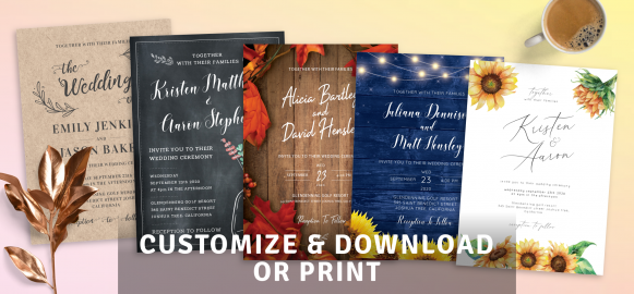 Rustic Wedding Invitations - Get Printed or Digital
