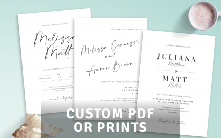 Simple Wedding Invitations - Download or Order printed