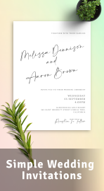Simple Wedding Invitations - Download or Order printed