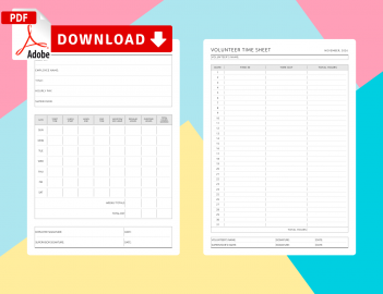 Timesheet Templates - Download Digital & Printable Time Sheets PDF