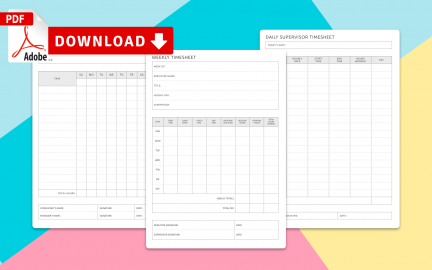 Timesheet Templates - Download Digital & Printable Time Sheets PDF