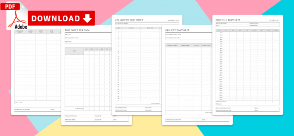 Timesheet Templates - Download Digital & Printable Time Sheets PDF