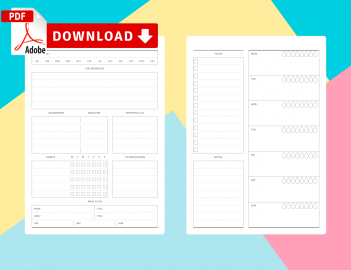 Horizontal Weekly Planners PDFs- Best Templates