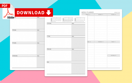 Horizontal Weekly Planners PDFs- Best Templates