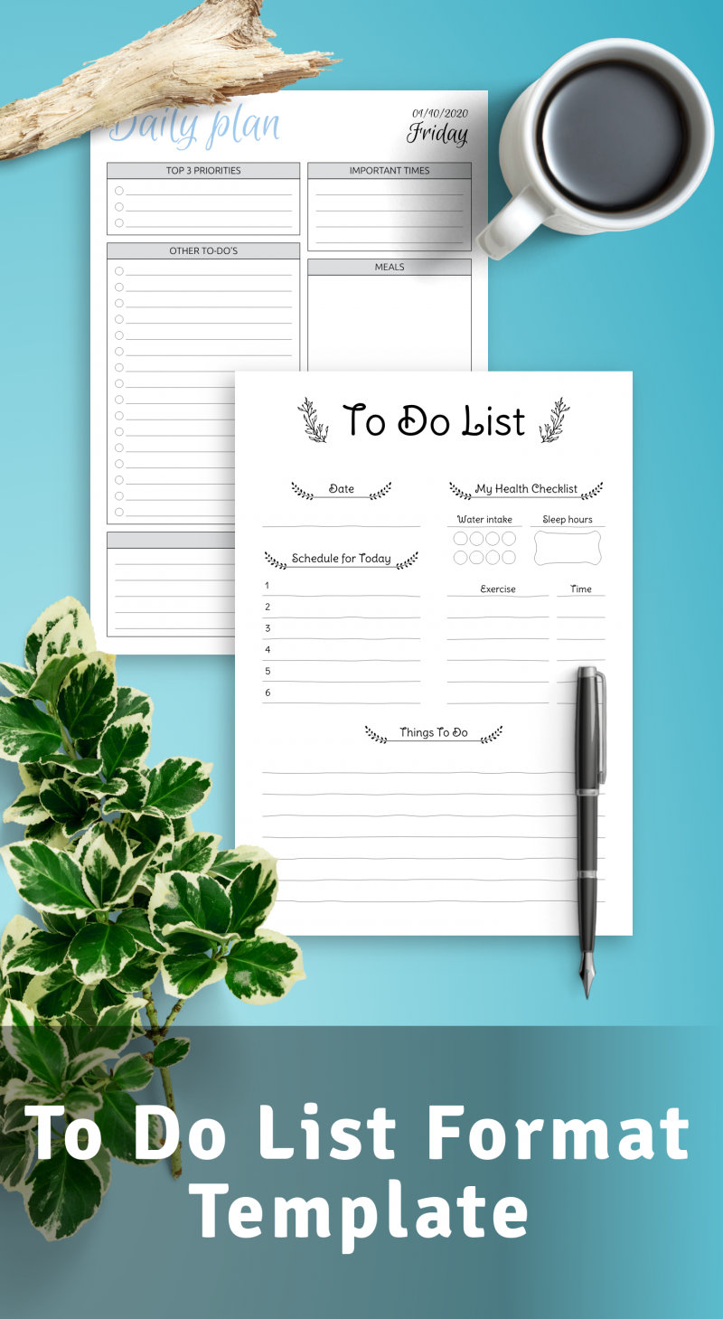 To Do List Format Templates - Download PDF