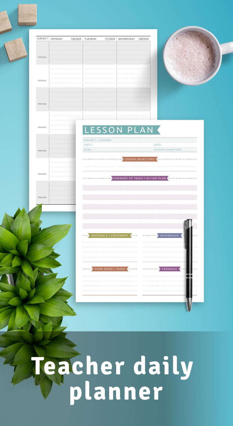 Teacher Daily Planner PDF Templates Teacher Daily Planner PDF Templates