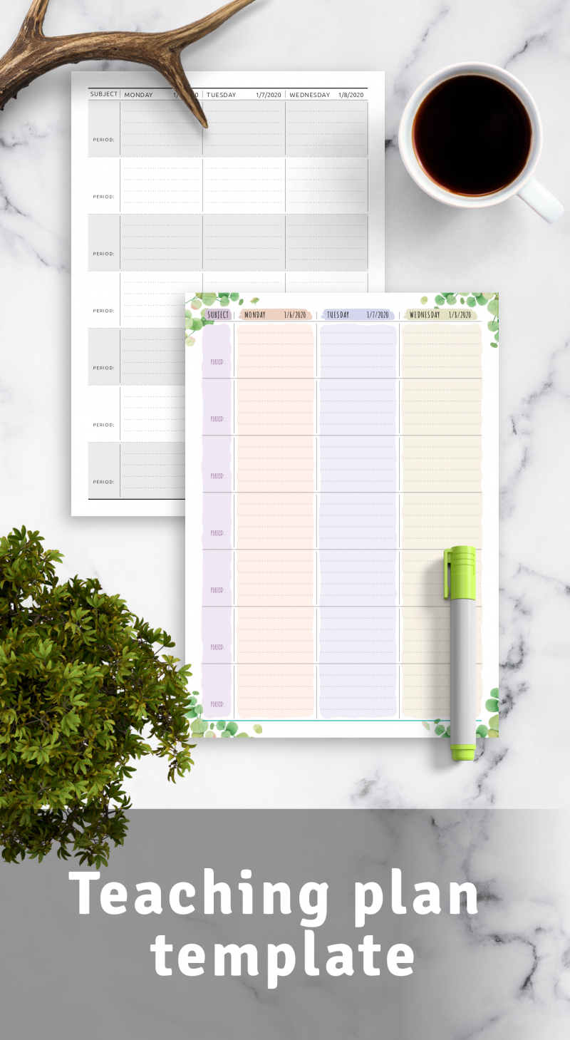 Teaching plan template - Teacher daily lesson plan