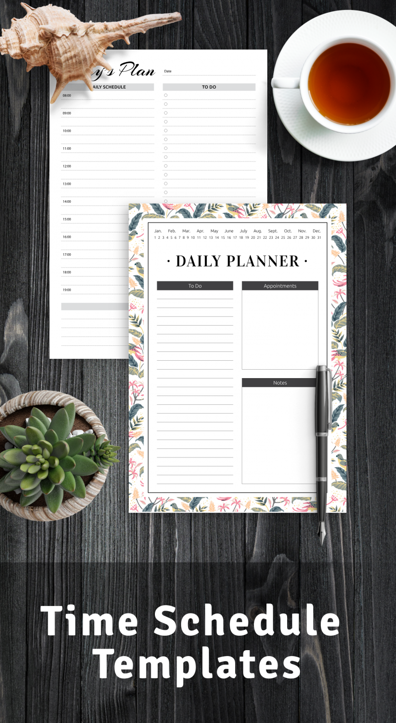 Time schedule templates - Download PDF