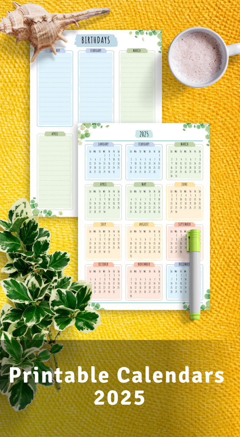 2025 Calendars - Download Printable Planner PDF