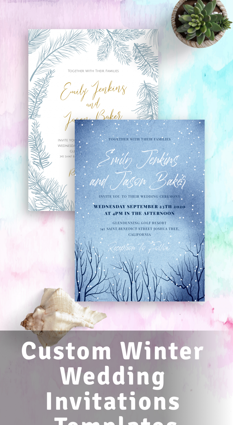 Winter Wedding Invitations Templates Customize And Download