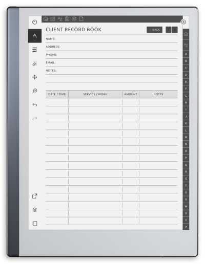 Download Digital Client Record Book for reMarkable Paper Pro, 2, 1