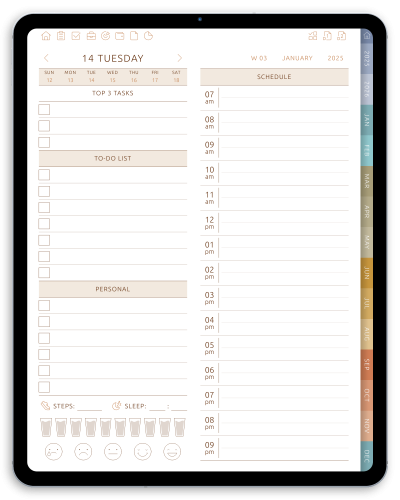 Daily Productivity Digital Planner (Light Theme) - Download for iPad ...