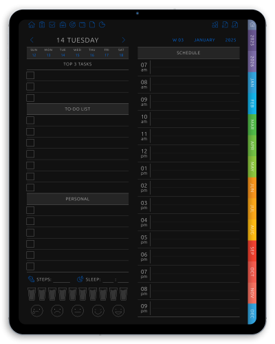Daily Productivity Digital Planner (Light Theme) - Download for iPad ...