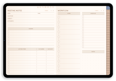 Download Business Meeting Notes Hyperlinked PDF for iPad, Android