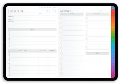 Download Business Meeting Notes Hyperlinked PDF for iPad, Android
