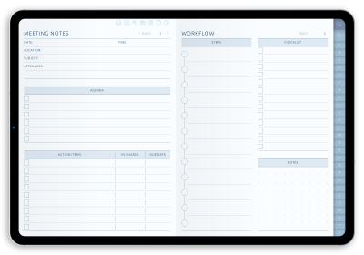 Download Business Meeting Notes Hyperlinked PDF for iPad, Android