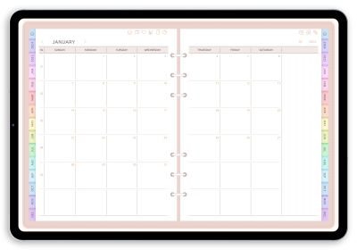 Download Monthly Planner Hyperlinked PDF for GoodNotes, iPad, etc