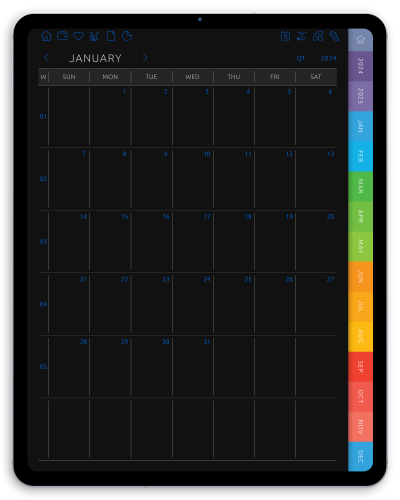Download Monthly Planner Hyperlinked PDF for GoodNotes, iPad, etc