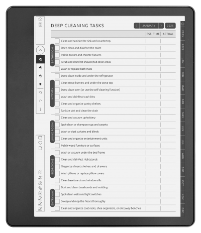 Download Kindle Scribe Household & Cleaning Planner Hyperlinked PDF