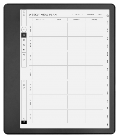 Customizable Kindle Scribe Meal Planner with Hyperlinked PDF