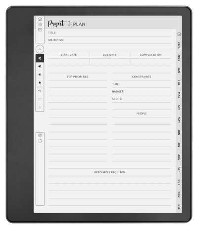 Download Kindle Scribe Project Planner Hyperlinked PDF