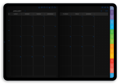 Download Monthly Digital Planner PDF for GoodNotes, iPad