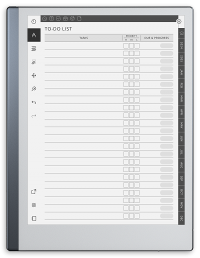 Download To-Do List for reMarkable 2025 - 2026 Hyperlinked PDF