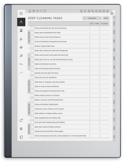 Download Household & Cleaning Planner Hyperlinked PDF for reMarkable 2 ...