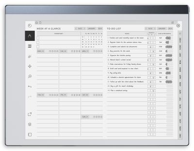 Weekly To-Do planner for reMarkable - Customizable Hyperlinked PDF