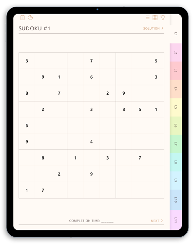 Download iPad Sudoku Puzzles Hyperlinked PDF