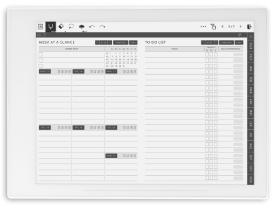 Download Weekly To-Do planner PDF for Supernote A6X & A5X