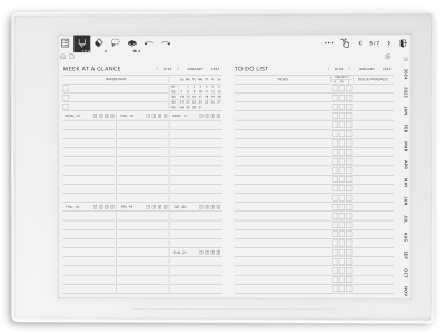 Download Weekly To-Do planner PDF for Supernote A6X & A5X