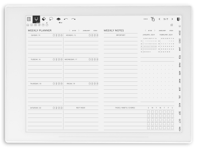 Download Supernote A5 X & A6 X Weekly Planner Hyperlinked PDF