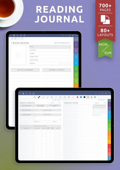 Download Digital Reading Journal Hyperlinked PDF For IPad Android