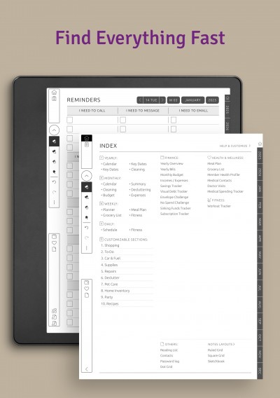 Download Kindle Scribe Household & Cleaning Planner Hyperlinked PDF