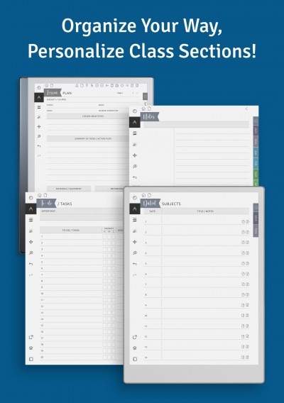 Teacher Planner for reMarkable - Download Hyperlinked PDF